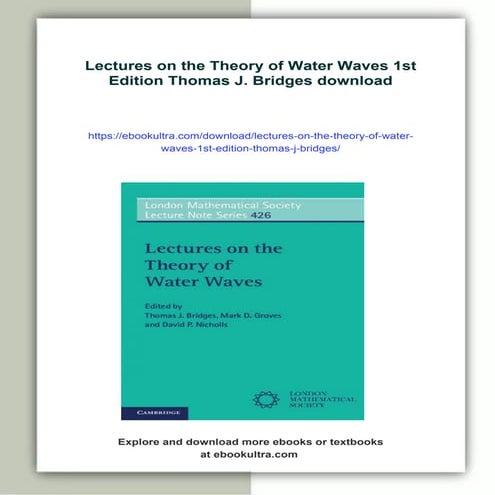 Lectures on the Theory of Water Waves 1st Edition Thomas J. Bridges | PDF