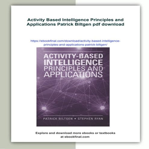 Activity Based Intelligence Principles and Applications Patrick Biltgen ...
