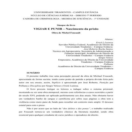 Vigiar e Punir - Resumo | PDF