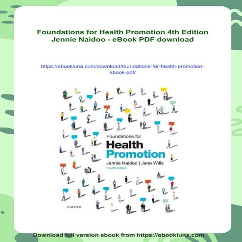 Foundations for Health Promotion 4th Edition Jennie Naidoo - eBook PDF ...