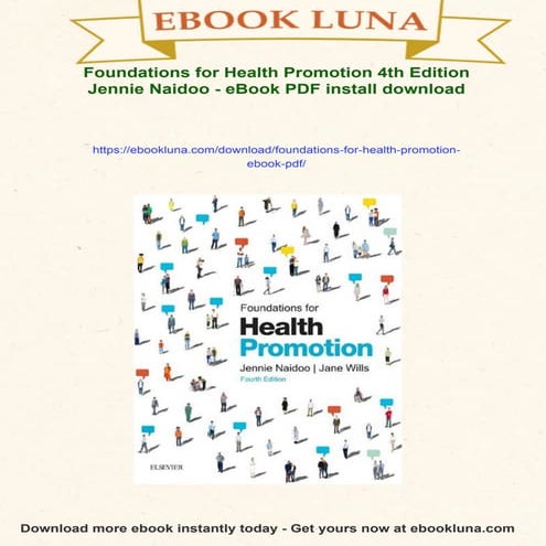 Foundations for Health Promotion 4th Edition Jennie Naidoo - eBook PDF ...