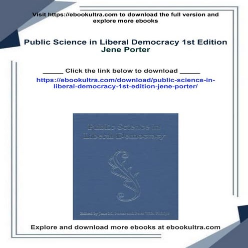 Public Science in Liberal Democracy 1st Edition Jene Porter | PDF