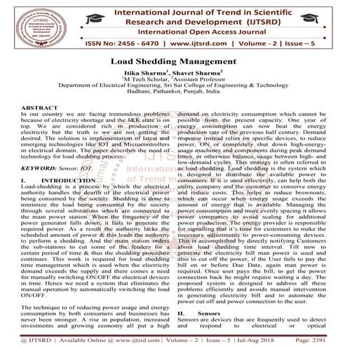 Load Shedding Management | PDF