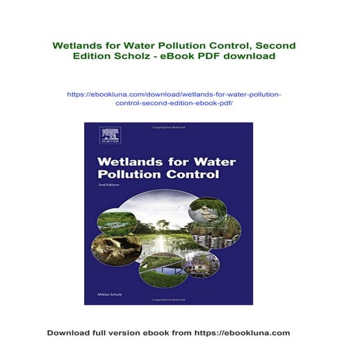 Wetlands for Water Pollution Control, Second Edition Scholz - eBook PDF ...