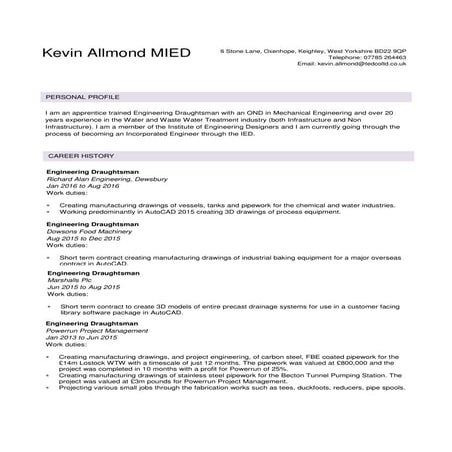 Kevin Allmond CV | PDF