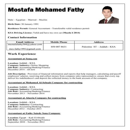 Mostafa CV | PDF | Business Accounting & Finance | Business