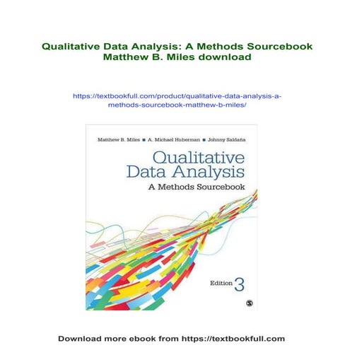 Qualitative Data Analysis: A Methods Sourcebook Matthew B. Miles | PDF