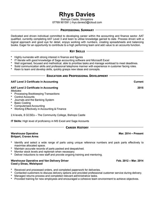 Denis Watts cv1 | ODT | Business | Business and Finance