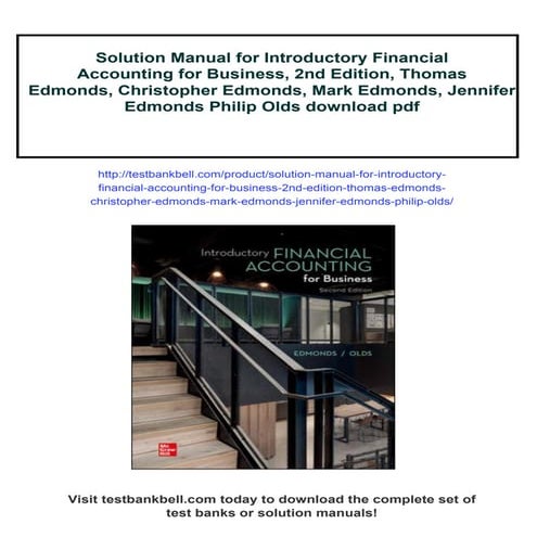 Solution Manual for Introductory Financial Accounting for Business, 2nd ...