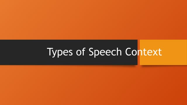 Types of speech context and styles | PPTX