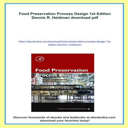 Food Preservation Process Design 1st Edition Dennis R. Heldman | PDF