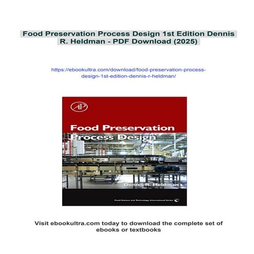 Food Preservation Process Design 1st Edition Dennis R. Heldman | PDF
