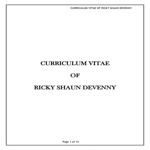Ricky Shaun Devenny C V June 2014 | PDF