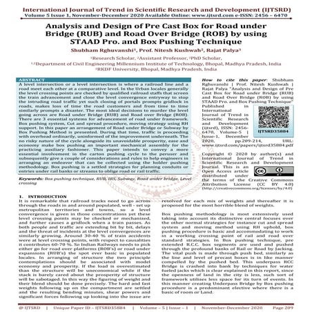 Analysis and Design of Pre Cast Box for Road under Bridge RUB and Road ...