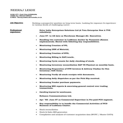 Harsh CV | DOC