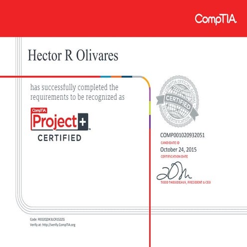 CompTIA Project+ certificate | PDF