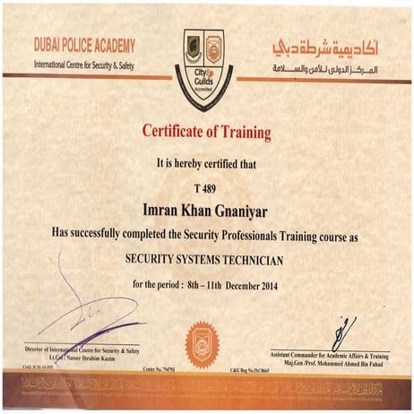 DPS Certificate IMRAN | PDF