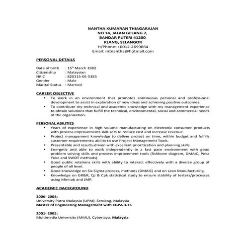 Nantha Kumaran CV_1 | DOC