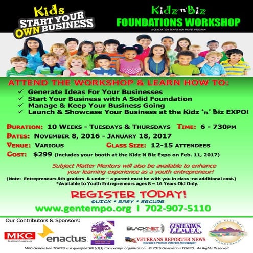 Kids N' Biz Workshop Flyer | PDF