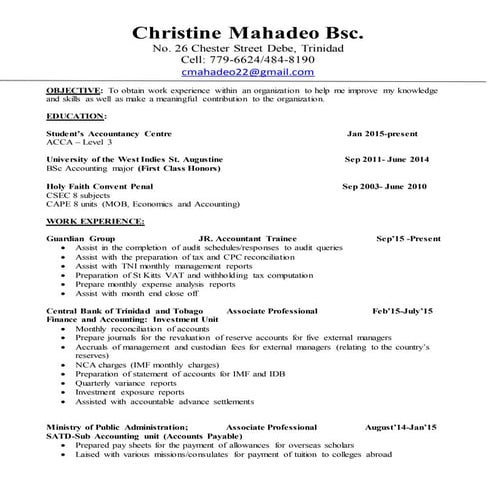 Christine Mahadeo Resume | DOCX