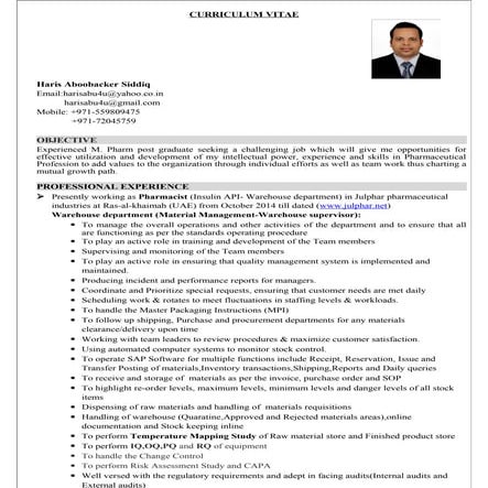 HARIS RESUME FOR WAREHOUSE | DOC