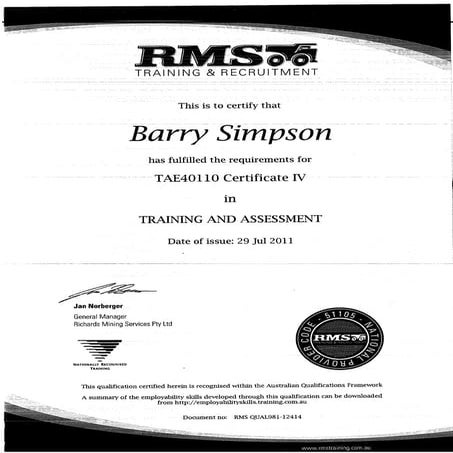 CERT IV TAE UPDATE | PDF