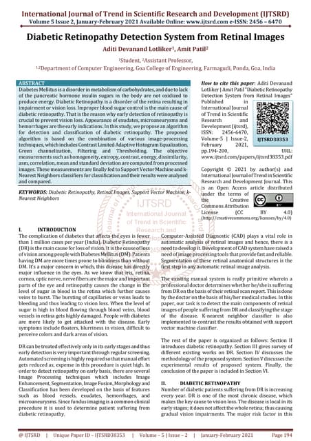 Diabetic Retinopathy Detection using Neural Networking | PDF