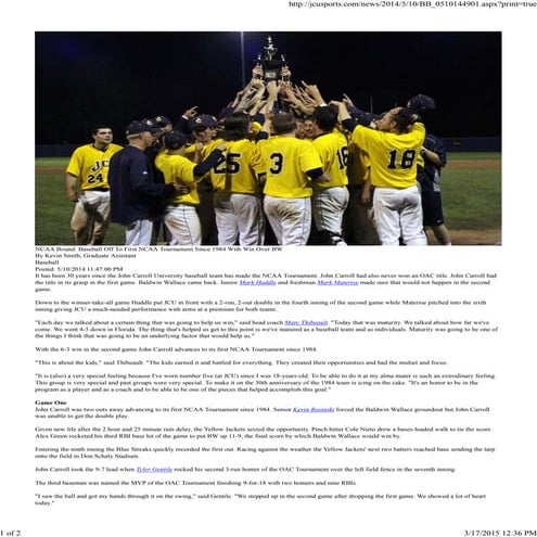 Writing Sample 1 - Baseball Recap | PDF