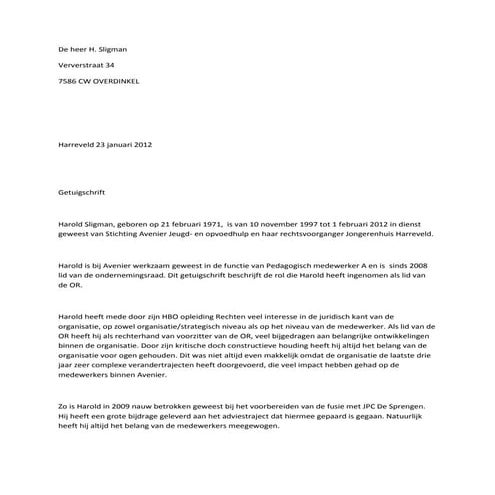 getuigschrift pedagogisch medewerker Avenier | DOCX