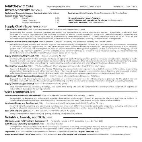 Matthew Cote Resume | PDF