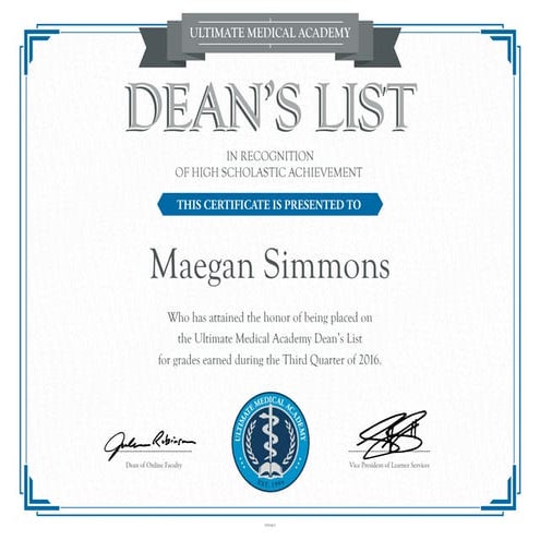 UMA-DEANS LIST CERTIFICATE | PDF