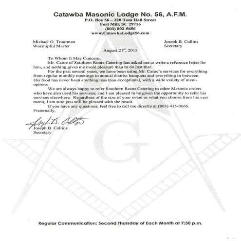 Lodge Letter | PDF