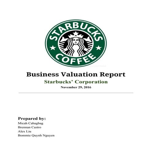 Starbucks Business Valuation Report | PDF