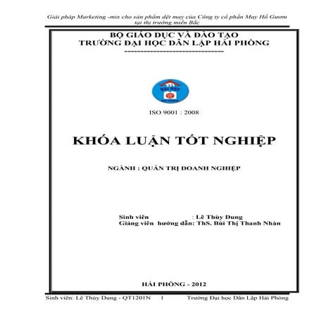 Đề tài: Giải pháp Marketing -mix cho sản phẩm dệt may, HAY | PDF