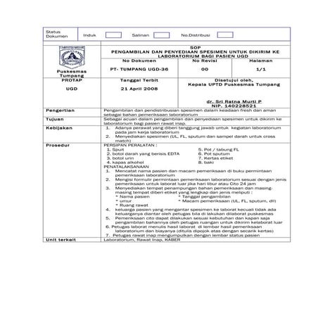 36 protap pengambilandanpenyediaanspesimen | DOC