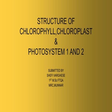 STRUCTURE OF CHLOROPHYLL | PPTX