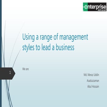 Using a range of management styles to lead a business. | PPT