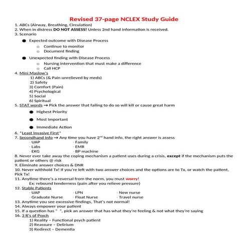 37-Page-Revised-NCLEX. Course review new | DOCX