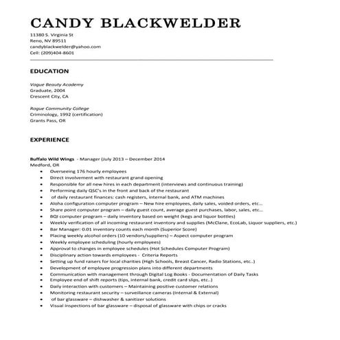 candy resume 2015 | DOC