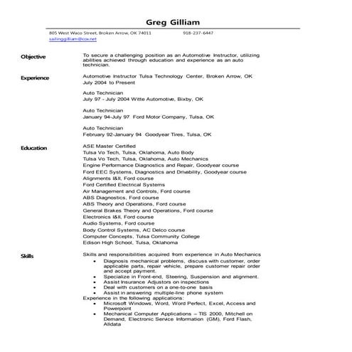 Resume of Quintin A. Vahldick | DOC