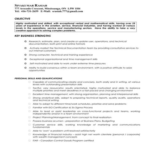 SivaRasiah - Resume [Sept 2016] | PDF