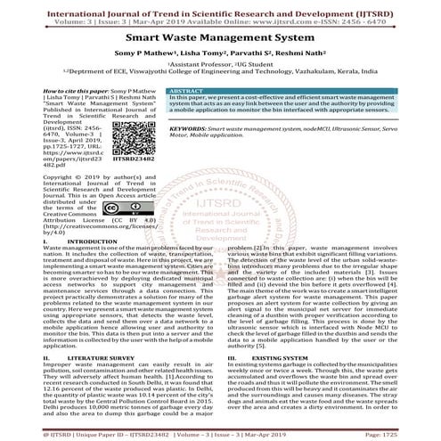 Smart Waste Management System | PDF