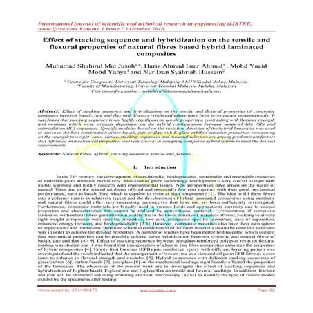 Effect of stacking sequence and hybridization on the tensile and flexural properties of natural ...
