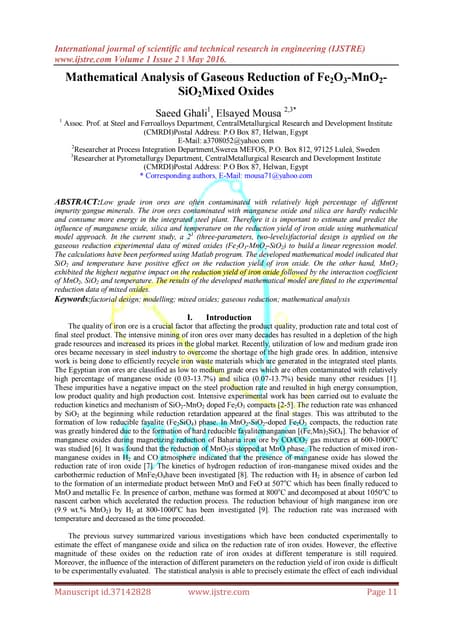 Effect Of CaO, FeO, MgO, SiO2 and Al2O3 Content of Slag on Dephosphorization of Steels | PDF ...