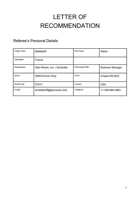 Fletch Letter of Recommendation | PDF