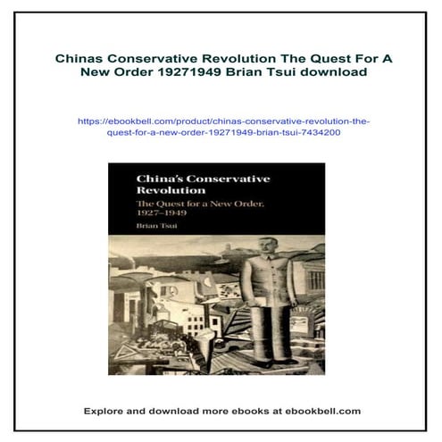 Chinas Conservative Revolution The Quest For A New Order 19271949 Brian ...