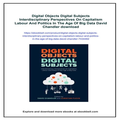 Digital Objects Digital Subjects Interdisciplinary Perspectives On ...