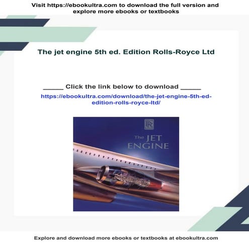 The jet engine 5th ed. Edition Rolls-Royce Ltd | PDF
