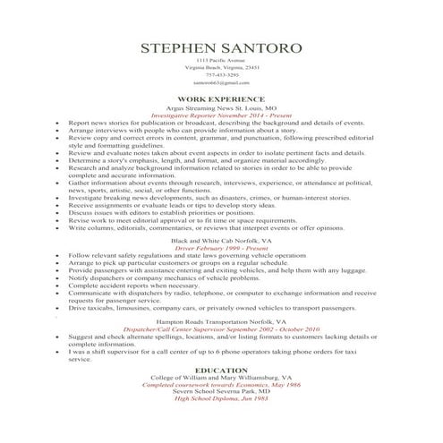 STEPHEN SANTORO Resume | PDF