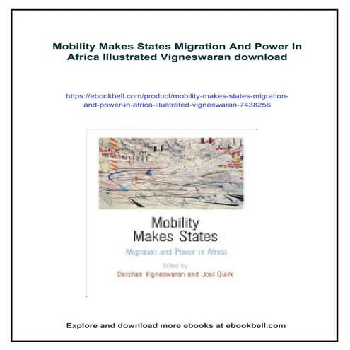 Mobility Makes States Migration And Power In Africa Illustrated ...